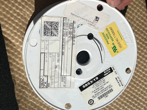 Alpha Wire 5853 / 19 BK001 HOOK-UP STRND 26AWG BK 1000' Roll 600V 200C ...
