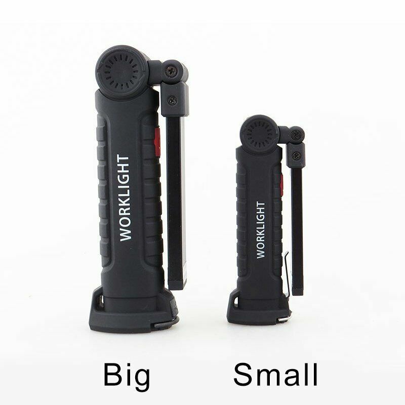 Rechargeable COB LED Slim Work Light Lamp Flashlight Inspect Folding ...