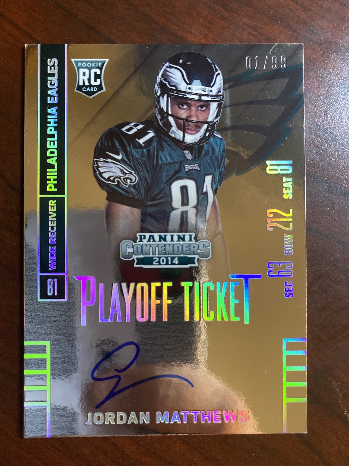 Jordan Matthews 2014 Contenders Rookie Playoff Ticket Auto #01/99 ...