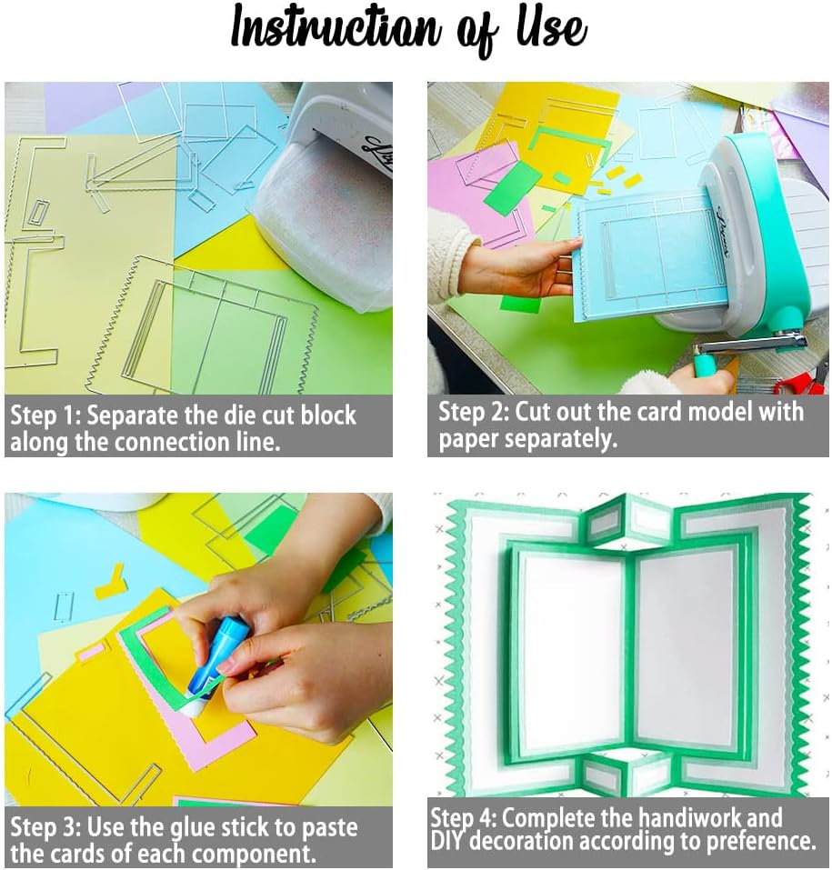3D Card Shape Dies for Card Making, Storybook Folder Nested Rectangle ...