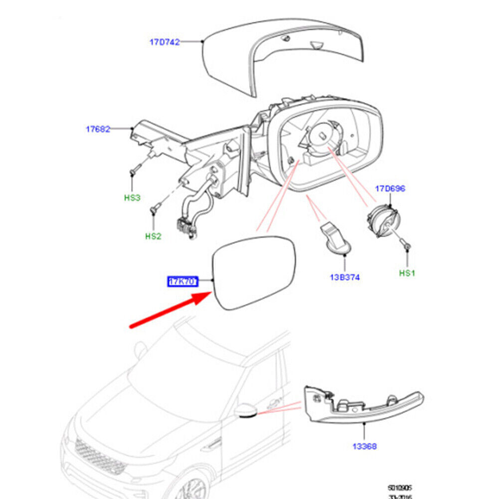 Fit Land Rover LR4 LR5 Range Rover Vogue Sport Heatable Rear View Mirror Glass | eBay