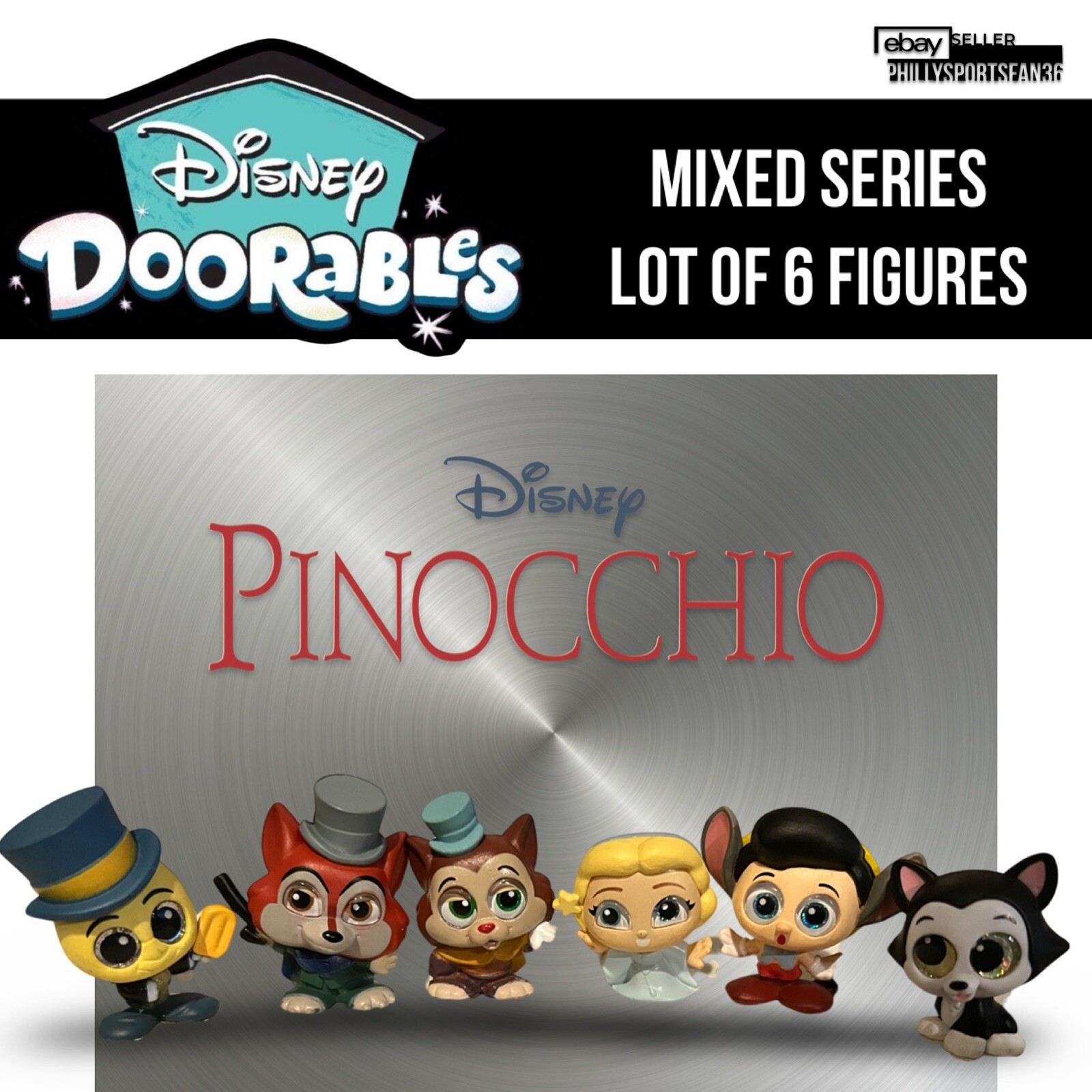 Lot Of 6 Figures Disney Doorables Multi Mixed Series PINOCCHIO Lot No ...