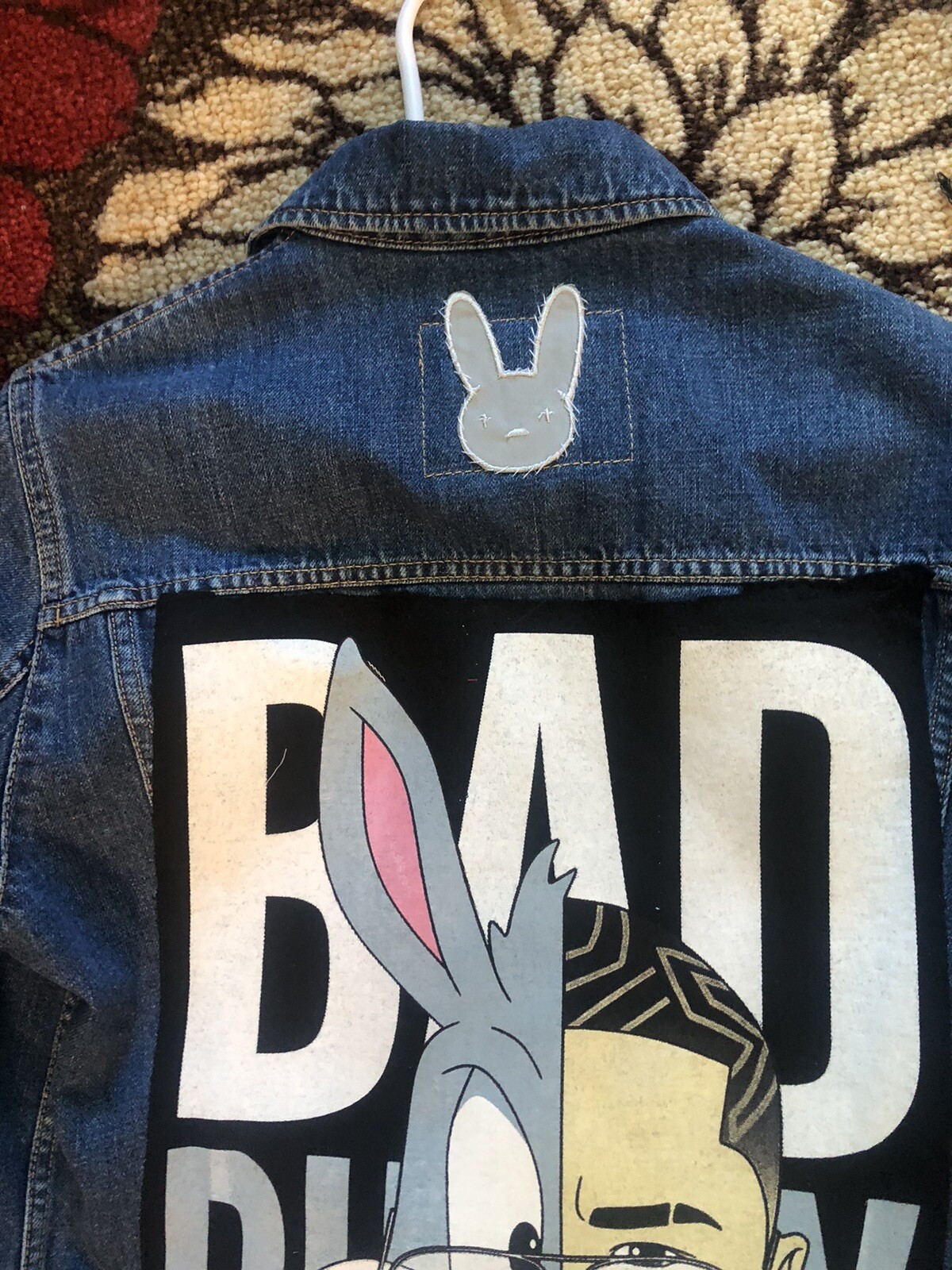 Bad Bunny Jean Jacket -Appliqué Embroidery- Recycled… - Gem