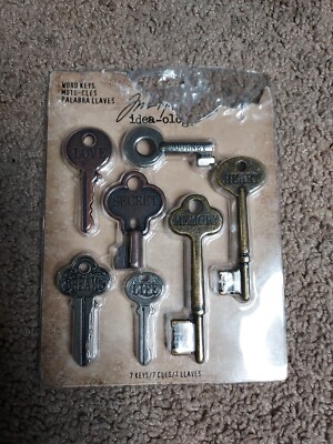 Tim Holtz Idea-ology Word Keys Crafting Supplies Vintage Look | eBay ...