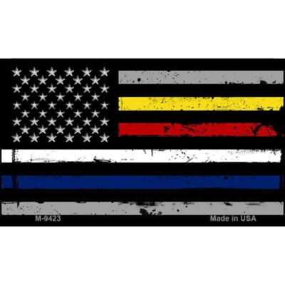 American Flag Police Fire EMS Magnet Fridge Refrigerator Home Kitchen ...