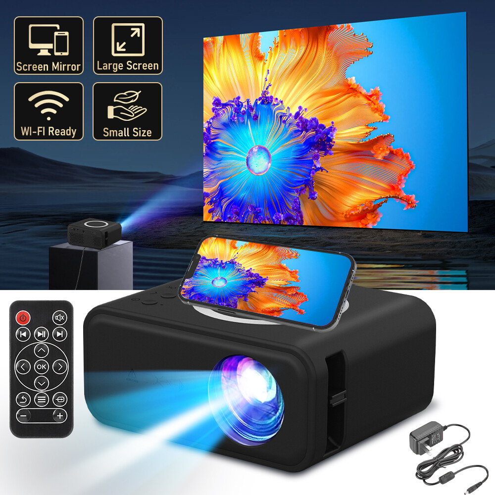 Portable Home Theater 4K Mini Projector 10000 Lumen LED 1080P WiFi ...