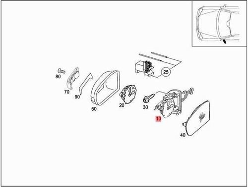 Genuine Mercedes Benz C Class W203 Left Mirror Frame A2038106476 | eBay