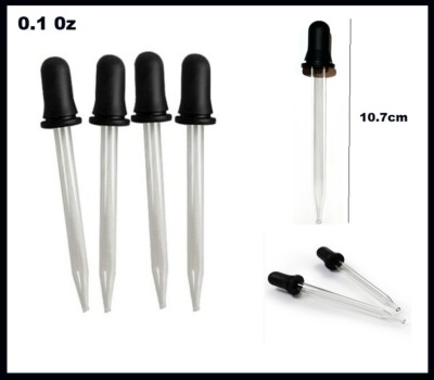 4pcs Clear Glass Stain Liquid Droppers Pipettes Eye Dropper Essential ...