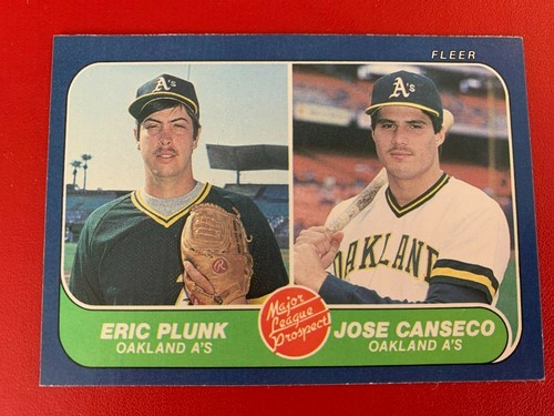 MLB Eric Plunk Oakland Jose Canseco 1986 Fleer Trading RC ROOKIE CARD ...