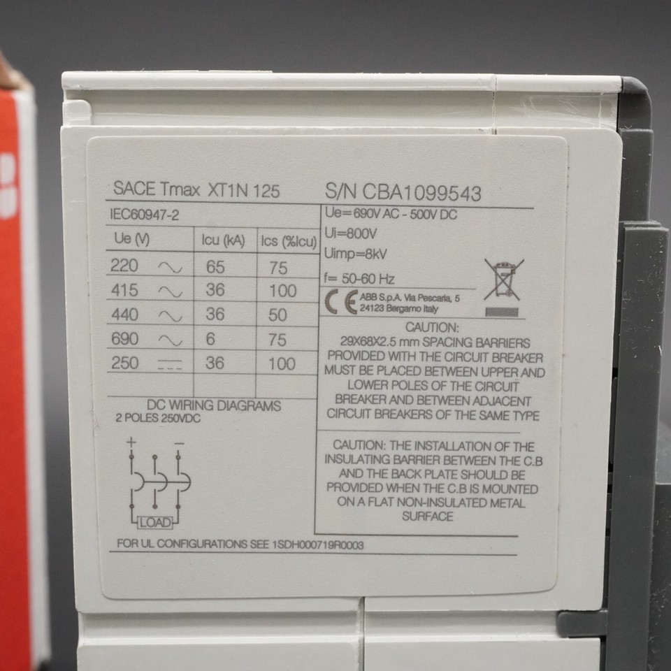 ABB Sace Tmax XT1 N 125 3p 40A Circuit Breaker | eBay