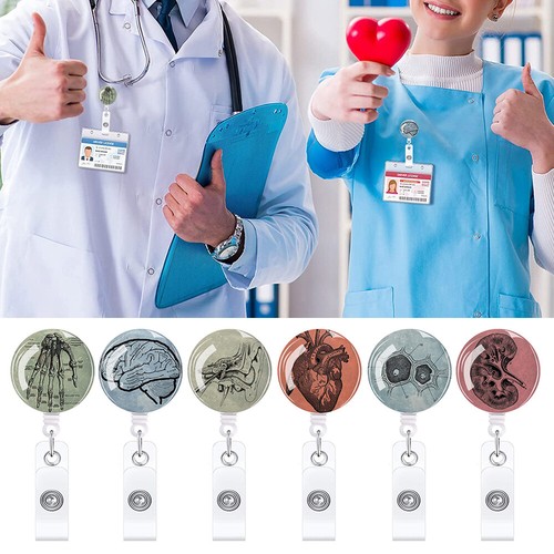 Silicone Retractable Hospital Nurse Badge Holder Reel ID Card Holder ...