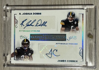 2017 NATIONAL TREASURES R JOSHUA DOBBS JAMES CONNER ROOKIE AUTO One of ...