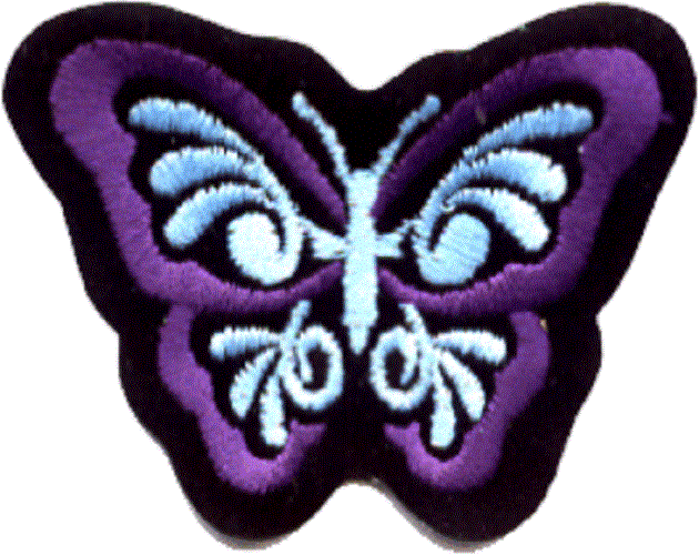 Patch - Purple Blue Butterfly Garden Bug Wings Embroidered Sew Iron On ...