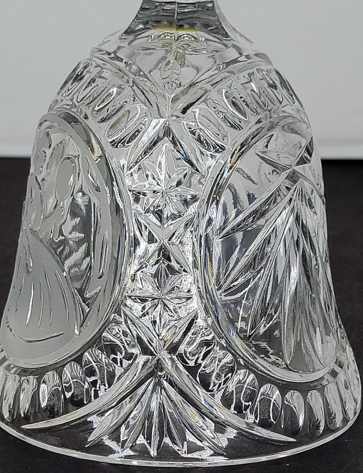 Bell Vintage Beautiful Etched Glass Bell My Lady Hand Mirror 7 in. Tall ...
