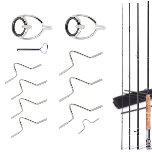 11x Ceramic Fishing Rod Guide Tips Top Eye Rings Line Repair Kit ...