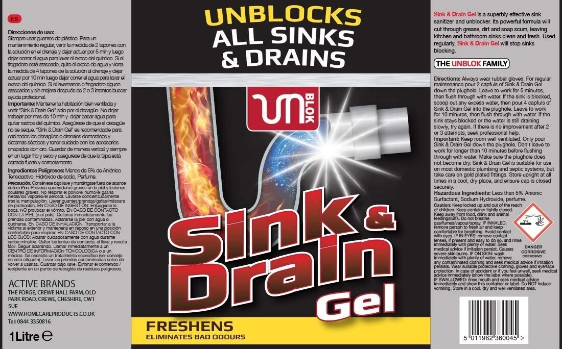 Homecare Essential Power Sink and Drain Unblocker Gel 1L | eBay UK