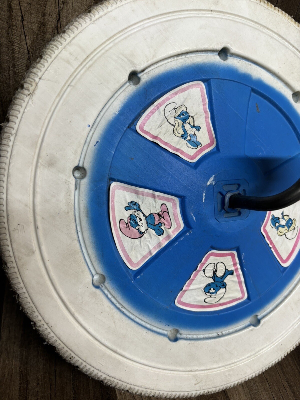 Smurf Power Cycle Big Wheel Front Wheel With Pedals Part Coleco Smurfs ...