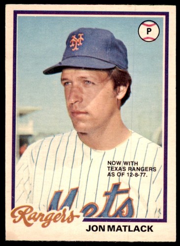 1978 O-PEE-CHEE. JON MATLACK TEXAS RANGERS #98 | eBay