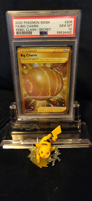 Pokemon TCG: Big Charm - Graded PSA 10 GEM MINT 2020 Rebel Clash #206 F ...