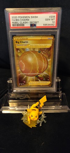 Pokemon TCG: Big Charm - Graded PSA 10 GEM MINT 2020 Rebel Clash #206 F ...
