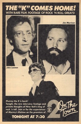 1981 WCBS TV AD MURRAY THE K IS BACK JIM MORRISON THE DOORS JOHN LENNON ...