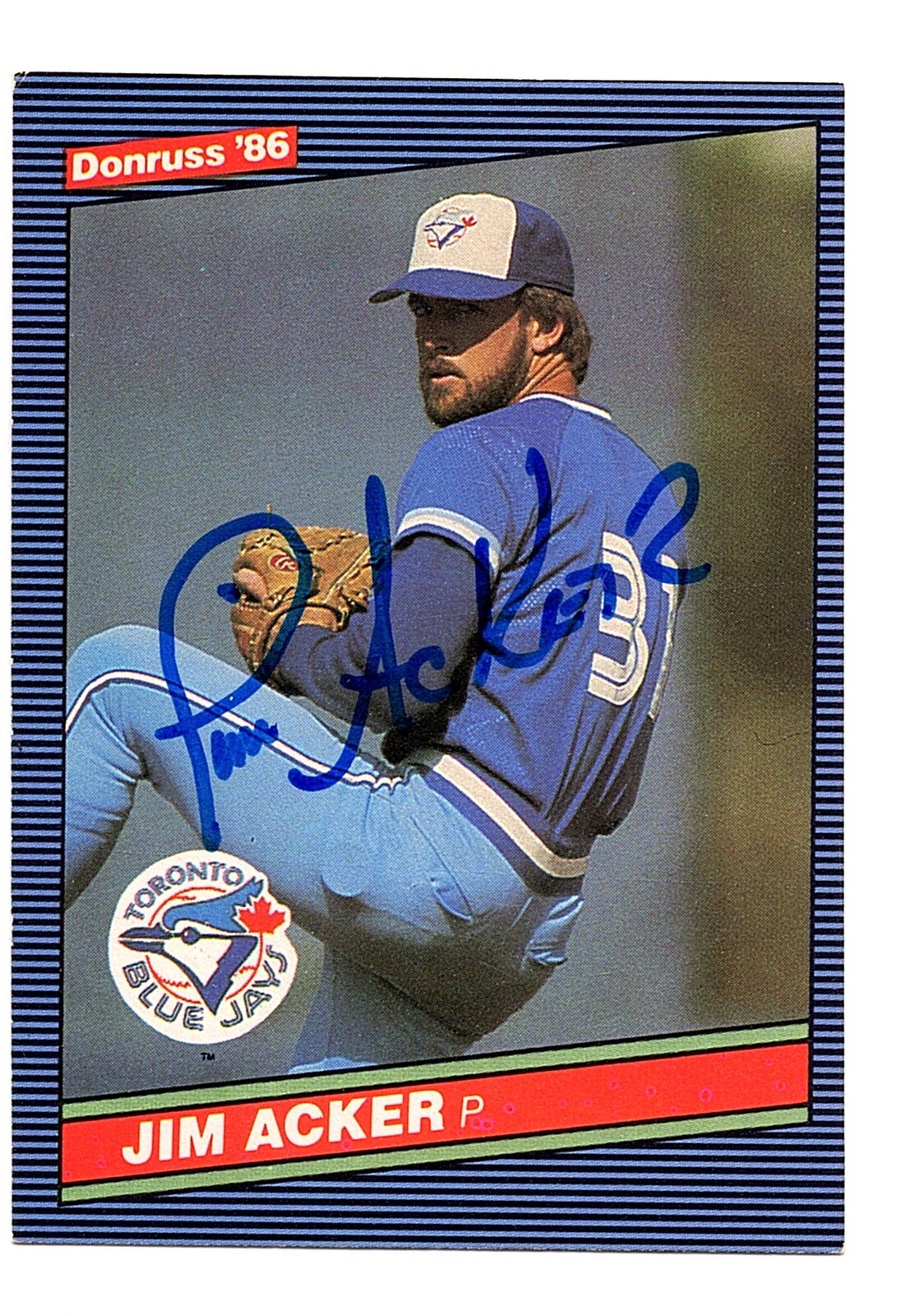 Jim Acker Autograph On a 1986 Donruss - Toronto Blue Jays | eBay