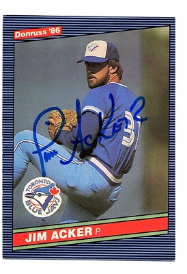 Jim Acker Autograph On a 1986 Donruss - Toronto Blue Jays | eBay