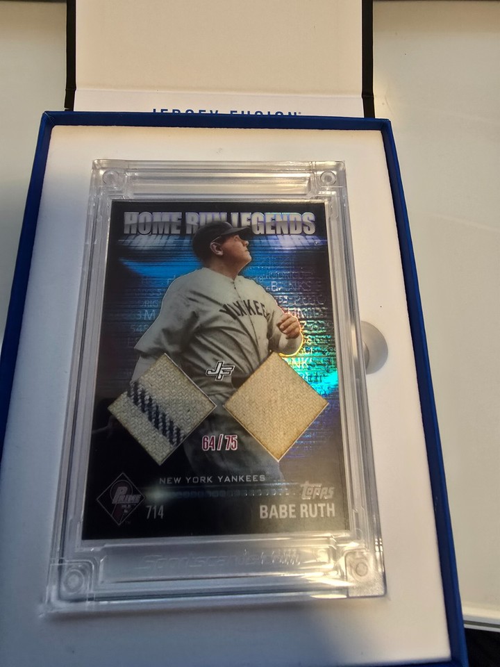 BABE RUTH 2024 JERSEY FUSION YANKEES HOF DUAL WORN PANTS PATCH RELIC 64 ...