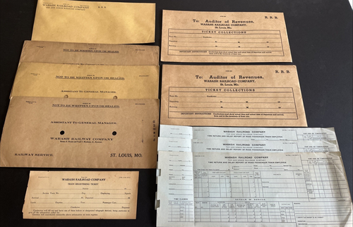 assorted Wabash Railroad company paper items | eBay