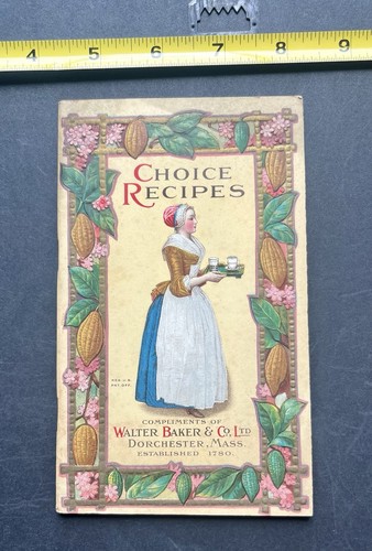 1925 Choice Recipes by Walter Baker & Co Embossed Cover | eBay