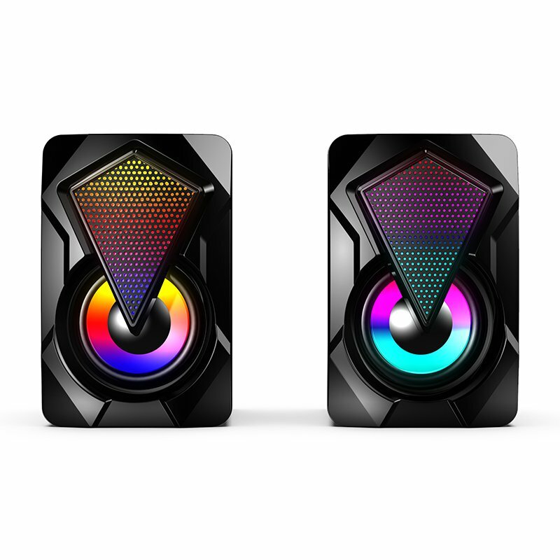 Surround Sound System LED PC Speakers Gaming Bass USB Wired for Desktop ...