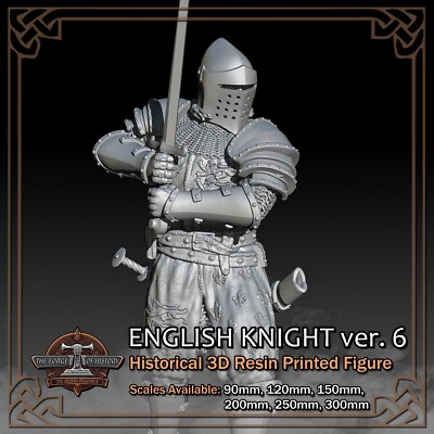 English Knight 6 - Scale 1/18 to 1/6 - 3D Resin Printed Figure Model ...