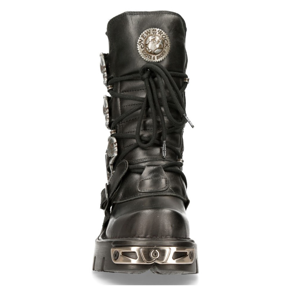 New Rock 391-S1 Unisex Black Boots Metallic Reactor Goth Punk rock ...