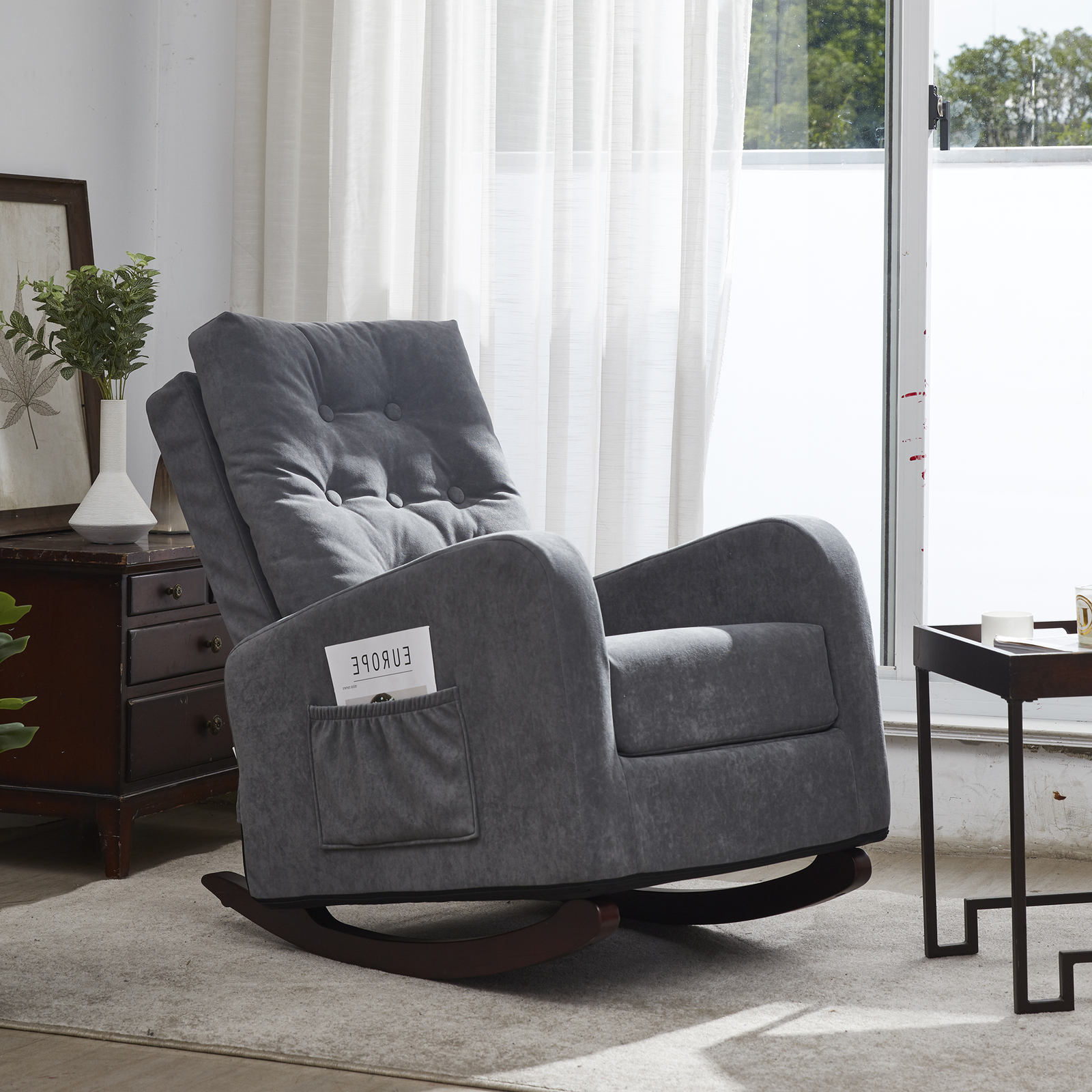 Rocking Chair Lazy Sofa Balcony Leisure Home Reclining Rocking Chair ...