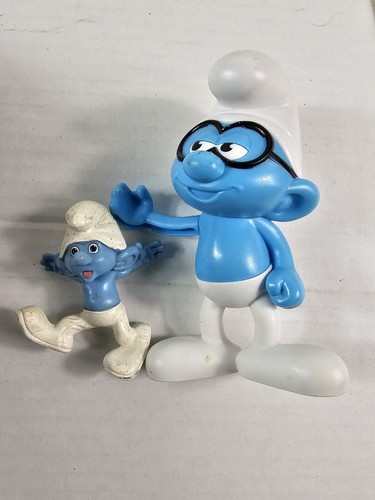 Smurfs Bookworm Smurf Brainy Book Figurine Toy Figure PVC | eBay