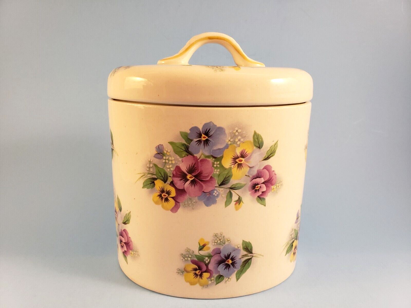 Vintage Canister Jar Pansy Pattern Old Foley England RARE HTF!! | eBay