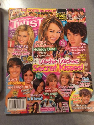 Twist magazine January 2008 with posters: Miley Cyrus, Jonas Brothers ...