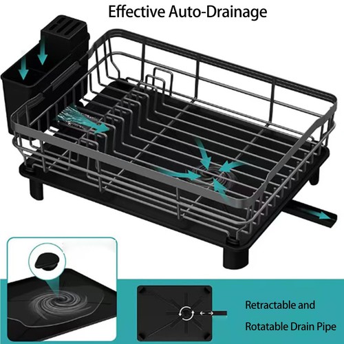 Dish Drying Rack, Space Saving & Durable, Rust-Proof Large 2 Tier ...