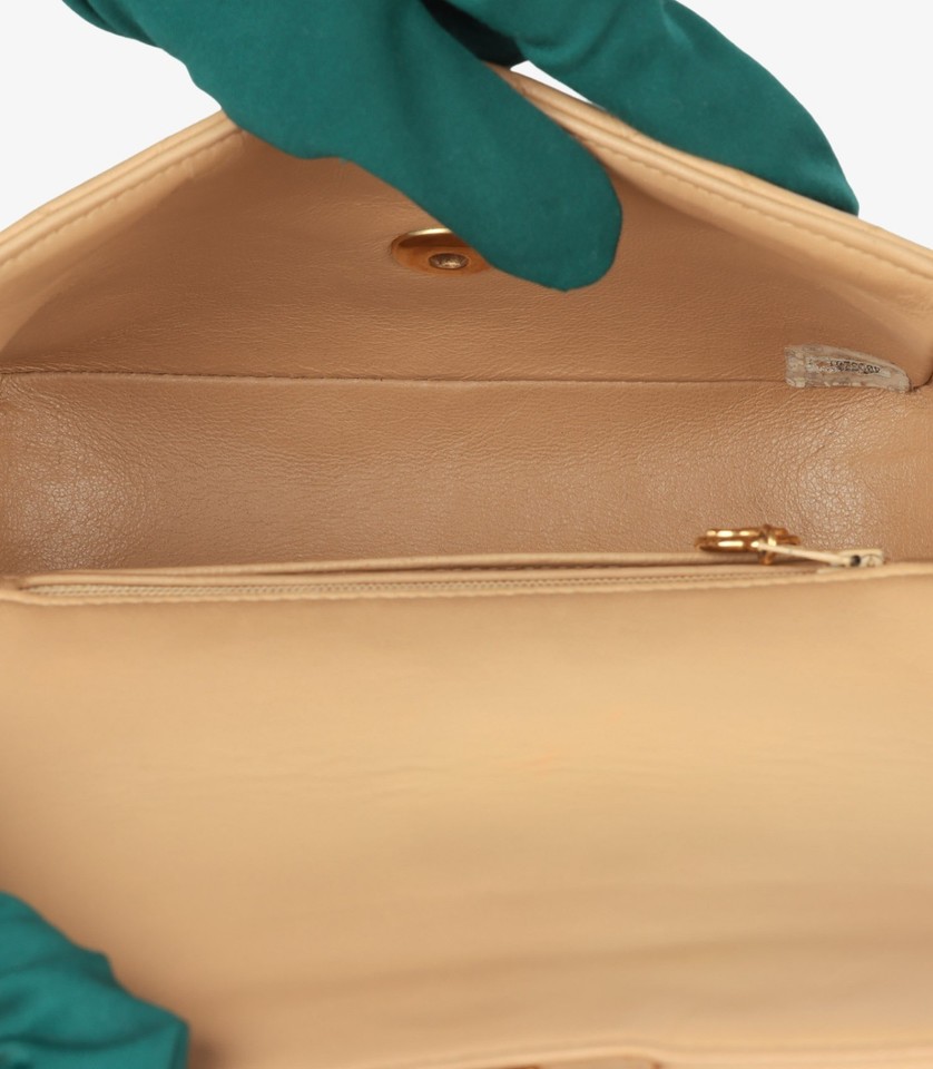 Chanel Beige Quilted Lambskin Leather Vintage Square Mini Top Handle ...