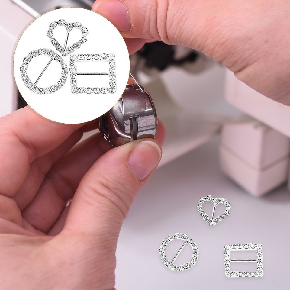 30 Pcs Round Shape Ribbon Buckle Decorative Buckles Closure Clasps ...