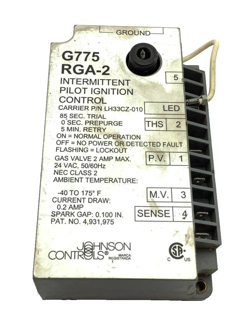 Johnson Controls G775 RJD-15 G775RJD-15 Intermittent Pilot Ignition ...