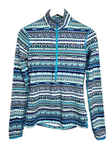 Nike Pro Warm 8 Bit Half Zip Pullover Athletic Top Size S Running Aqua ...