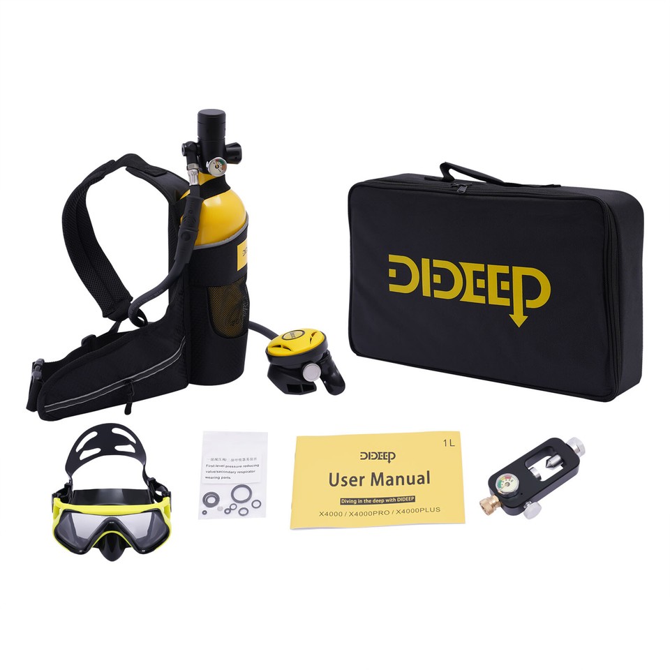 1L Reusable Mini Scuba Tank Kit Deepest 32.8ft Scuba Diving Gear 15-20 ...