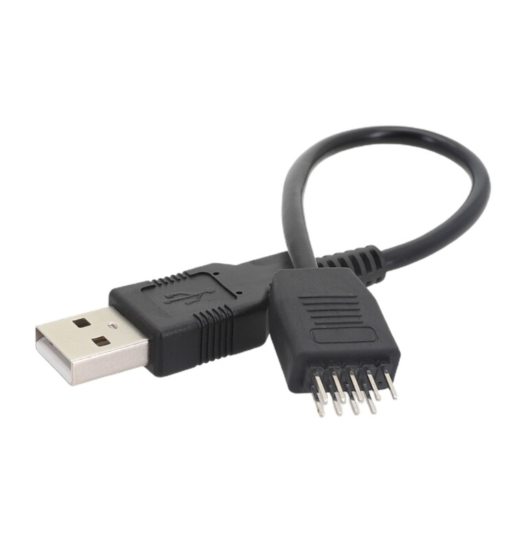 9Pin Male to External USB A Male Mainboard Internal Cord USB to 9Pin ...