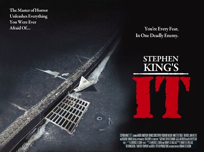 STEPHEN KING'S IT 1990 quad poster print 30x40" Richard Thomas Horror ...