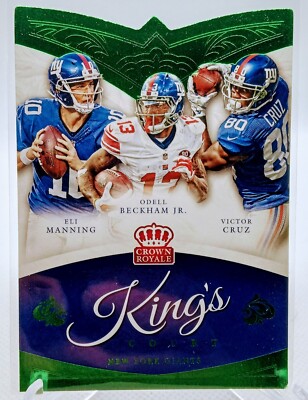 2015 Crown Royale King's Court Die-Cuts Green Eli Manning Odell Beckham ...