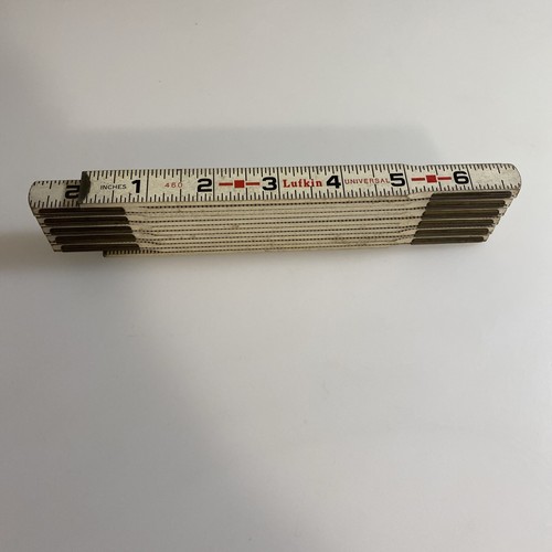 Vintage Lufkin 6' Ruler Folding Rugged Wood Engineers Brass Joints zak ...