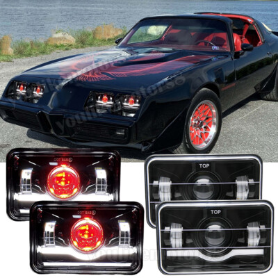 4pcs Fit PONTIAC Firebird Trans AM 1977-1981 4x6" LED Headlights Hi/Lo ...