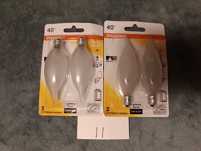 4 Sylvania 40W Frosted Candelabra Base Bulbs Made In Thailand | eBay