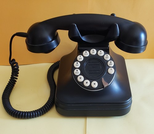 Grand Phone Rotary Style Push Button Black Land Line | eBay